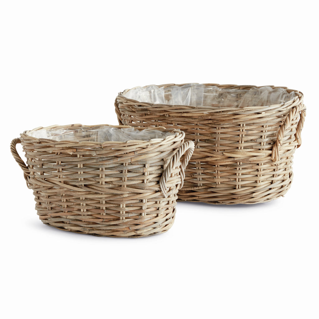 NORMANDY OVAL BASKET PLANTERS, SET OF 2 – Napa Home & Garden