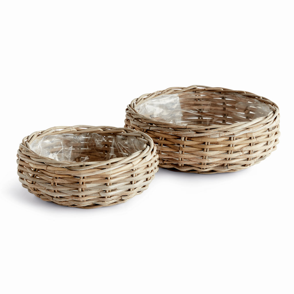NORMANDY LOW BASKET PLANTERS, SET OF 2 – Napa Home & Garden
